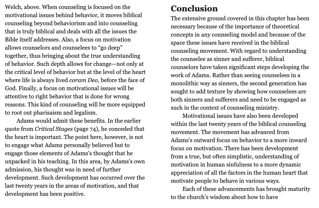 Chapter 2-6 Conclusions – Biblical Counselling Toolkit